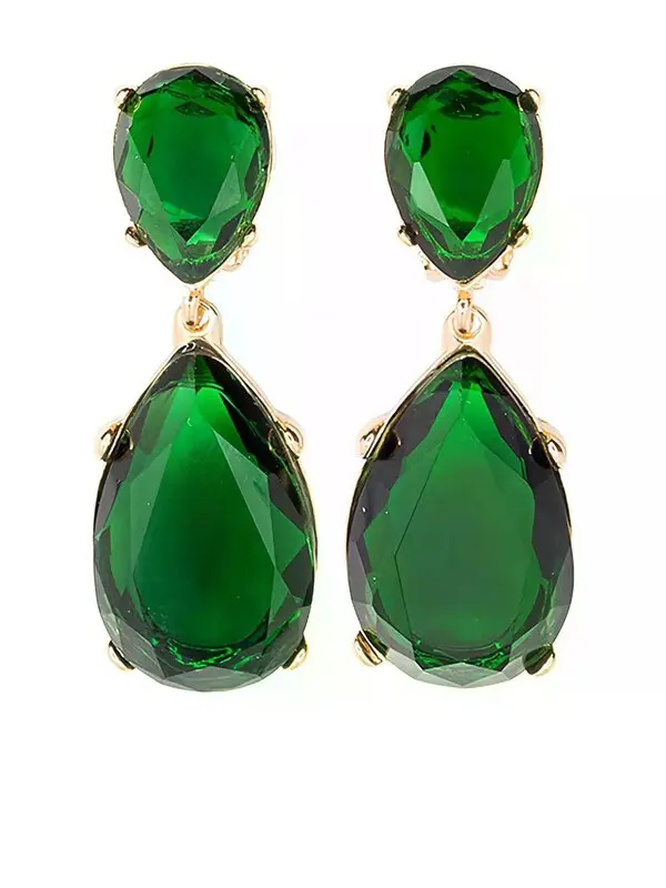 KENNETH JAY LANE Emerald Drop Earrings - Gold