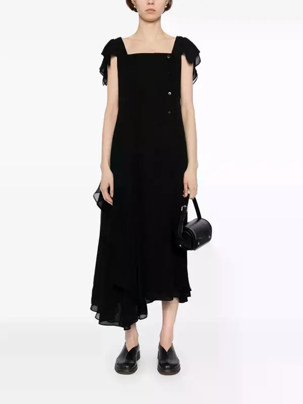 Yohji Yamamoto Draped Square-neck Dress