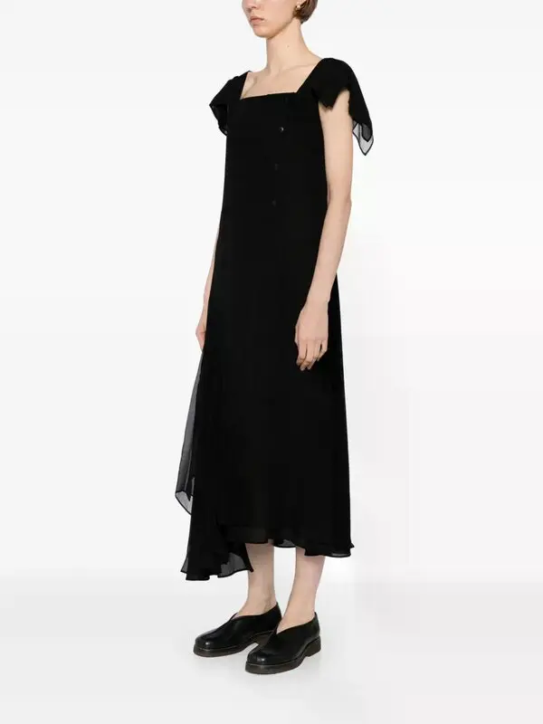 Yohji Yamamoto Draped Square-neck Dress