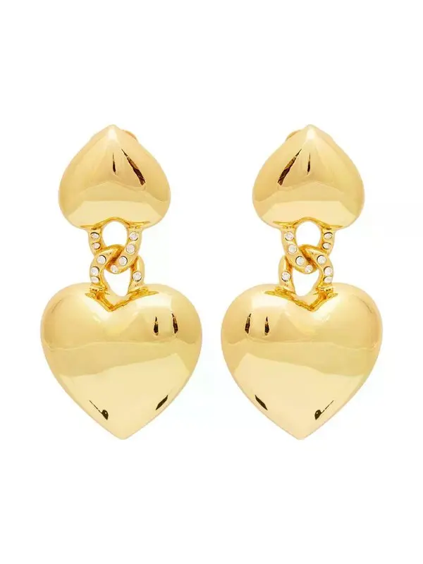 KENNETH JAY LANE Heart-motif Drop Earrings - Gold