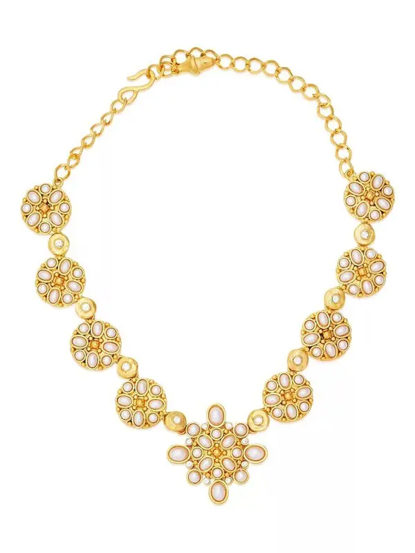 KENNETH JAY LANE Pearl Cabochon Necklace - Gold