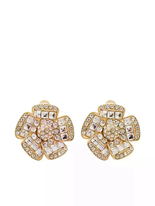 KENNETH JAY LANE Flower Detailing Earrings - Gold