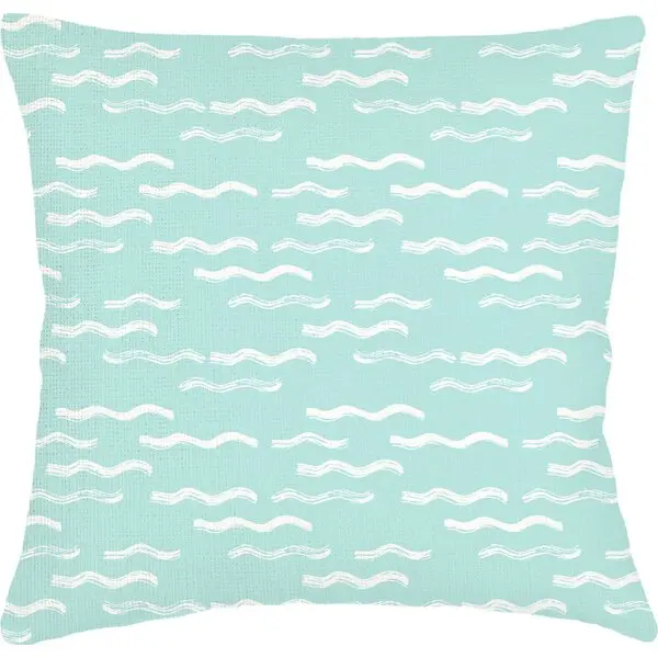 Anaya Wave Pool Linen Euro Pillow With Down Insert - Aqua