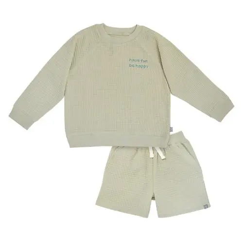 MODERN MOMENTS™ BY GERBER Long Sleeve Top And Shorts Set - Light Green