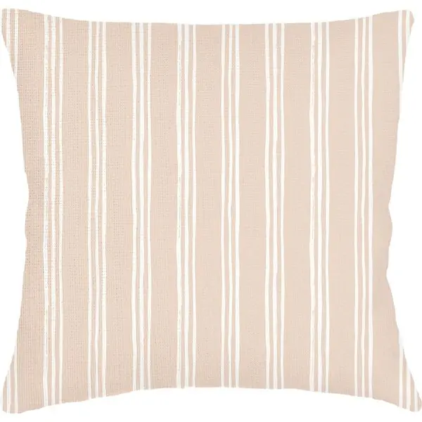 Anaya Ocean Drift Linen Euro Pillow With Down Insert - Beige Stripe