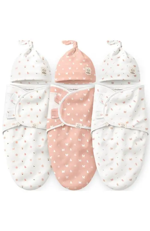 KEABABIES 3-pack Soothe Swaddle Wraps With Knot Hats - Butterflies