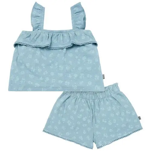 MODERN MOMENTS™ BY GERBER Top And Shorts Set - Medium Teal Floral