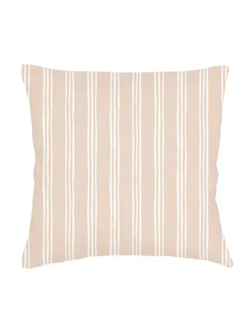 Anaya Ocean Drift Linen Euro Pillow With Down Alternative Insert - Beige Stripe