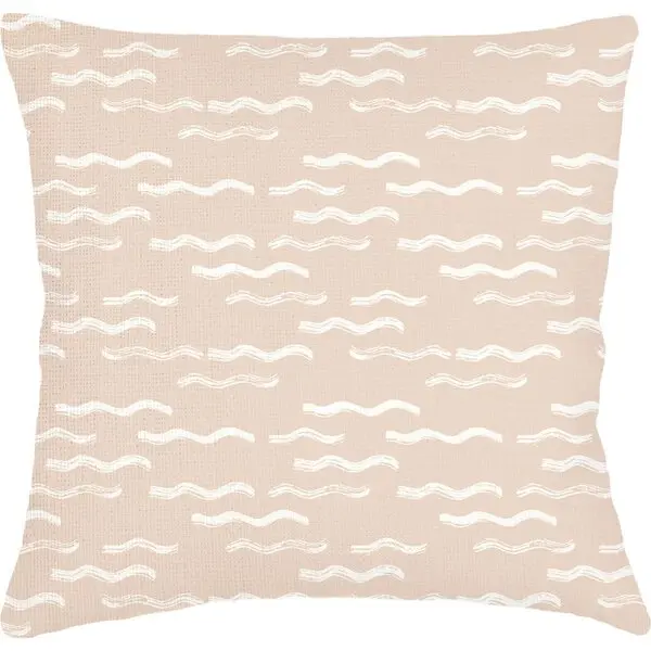 Anaya Wave Pool Linen Euro Pillow With Down Alternative Insert - Beige