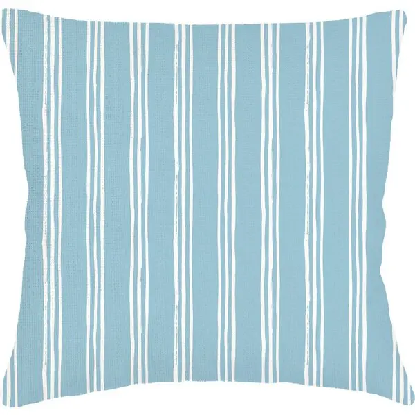 Anaya Ocean Drift Stripe Linen Euro Pillow With Down Insert - Blue