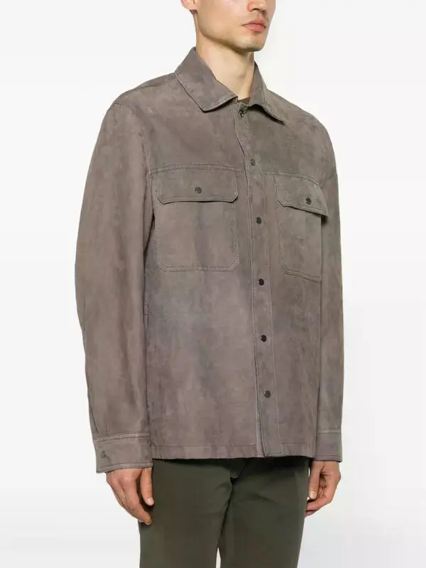SALVATORE SANTORO Suede Shirt - Grey