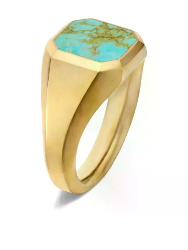 David Yurman 18k Yellow Streamline® Signet Ring With Turquoise