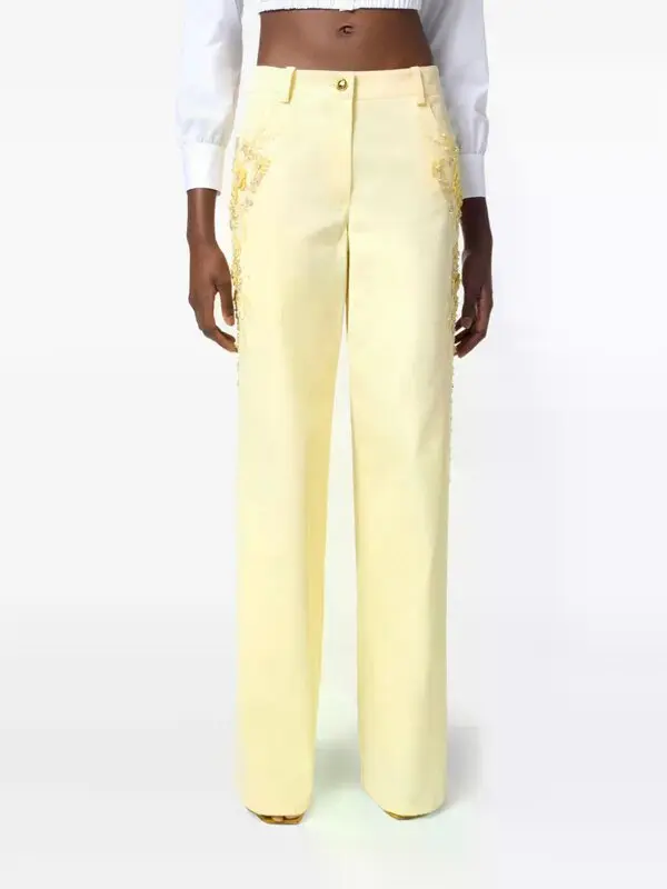 Elisabetta Franchi Embroidered Palazzo Pants
