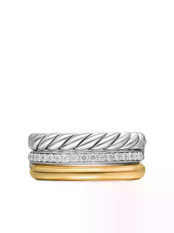 David Yurman Dy Mercer® Three Row Diamond Ring - Silver