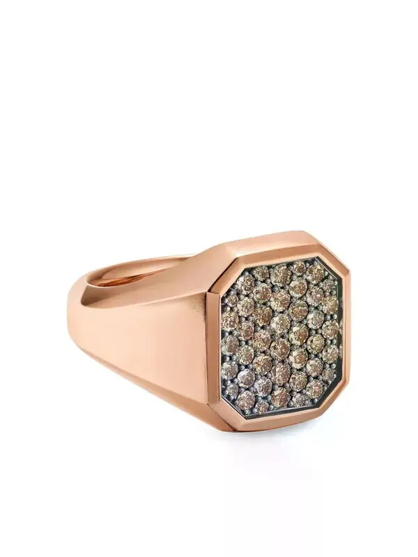 David Yurman 18k Rose Gold Streamline® Signet Ring With Diamonds