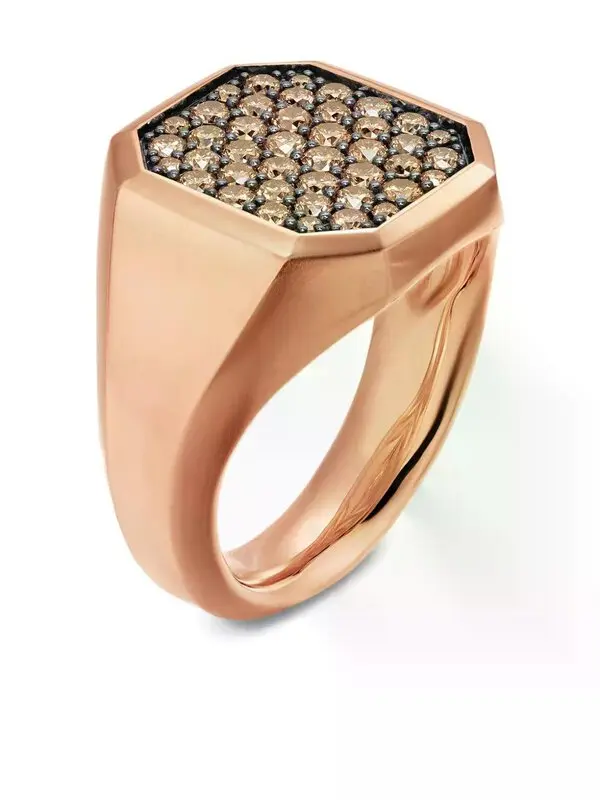 David Yurman 18k Rose Gold Streamline® Signet Ring With Diamonds