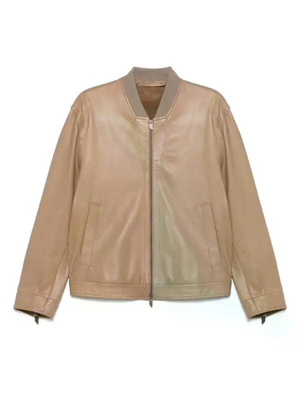 SALVATORE SANTORO Cuff-zipped Leather Jacket