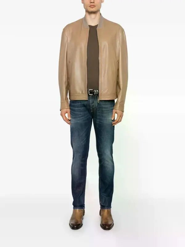 SALVATORE SANTORO Cuff-zipped Leather Jacket