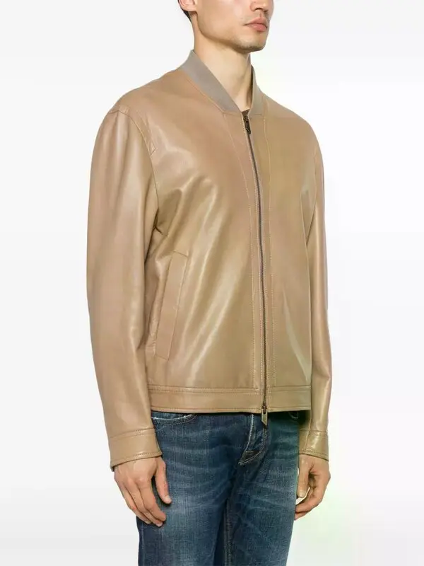 SALVATORE SANTORO Cuff-zipped Leather Jacket
