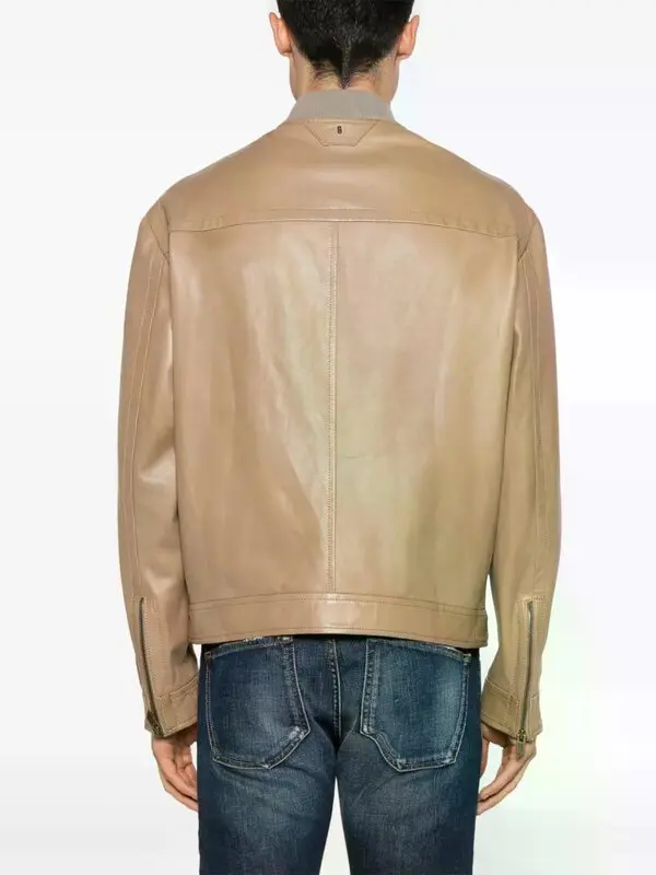 SALVATORE SANTORO Cuff-zipped Leather Jacket