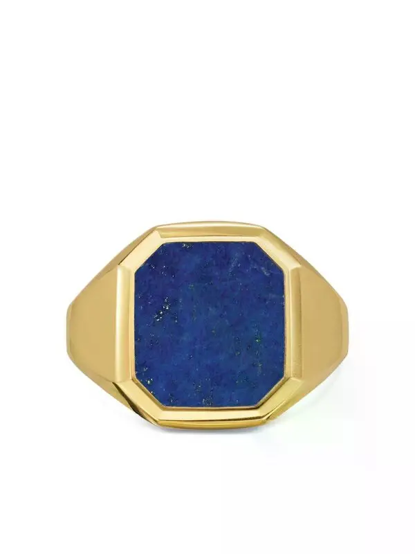 David Yurman 18k Yellow Streamline® Lapis Lazuli Signet Ring - Gold
