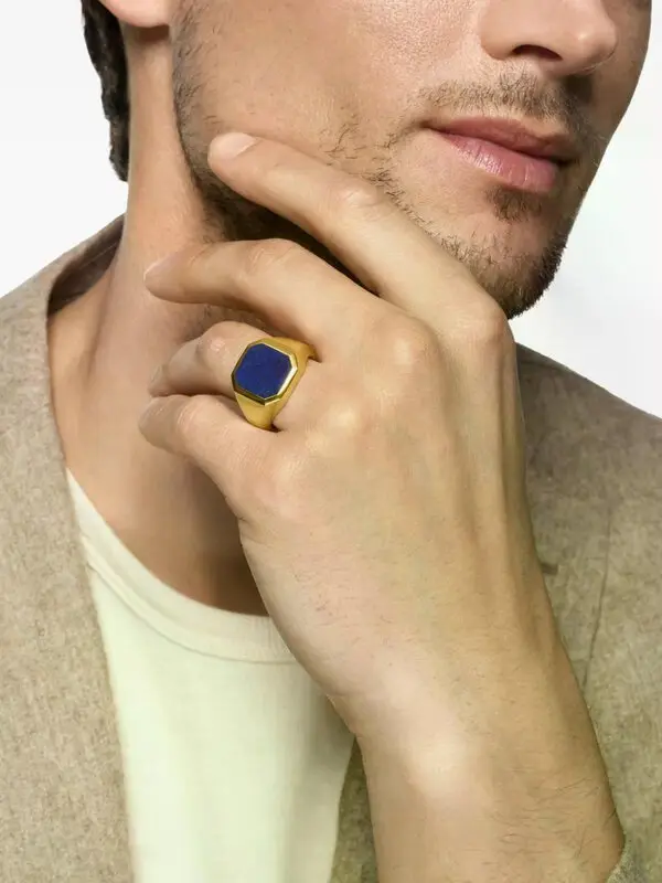 David Yurman 18k Yellow Streamline® Lapis Lazuli Signet Ring