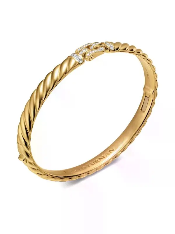 David Yurman 18k Yellow Buckle Diamond Bracelet