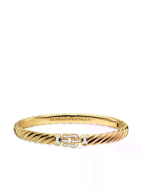 David Yurman 18k Yellow Buckle Diamond Bracelet