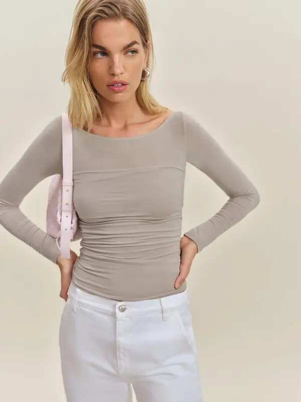 REFORMATION Julian Knit Top - Grey