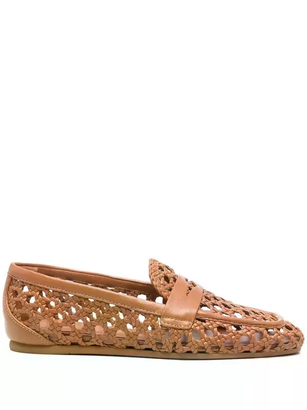 STUART WEITZMAN Woven Loafers - Brown