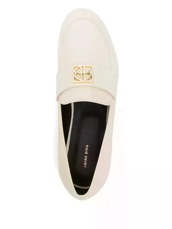 ANINE BING Logo Plaque Loafers