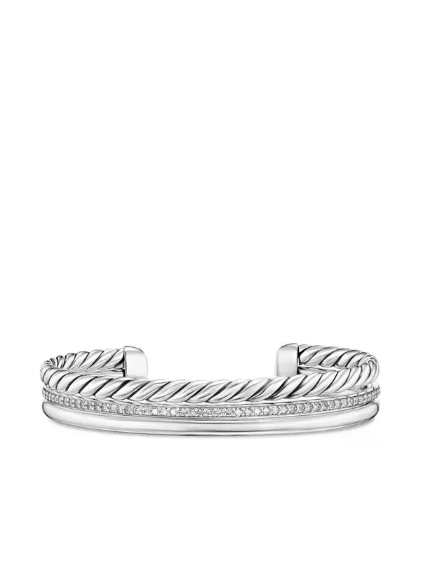 David Yurman Dy Mercer® Three-row Diamond Bangle - Silver
