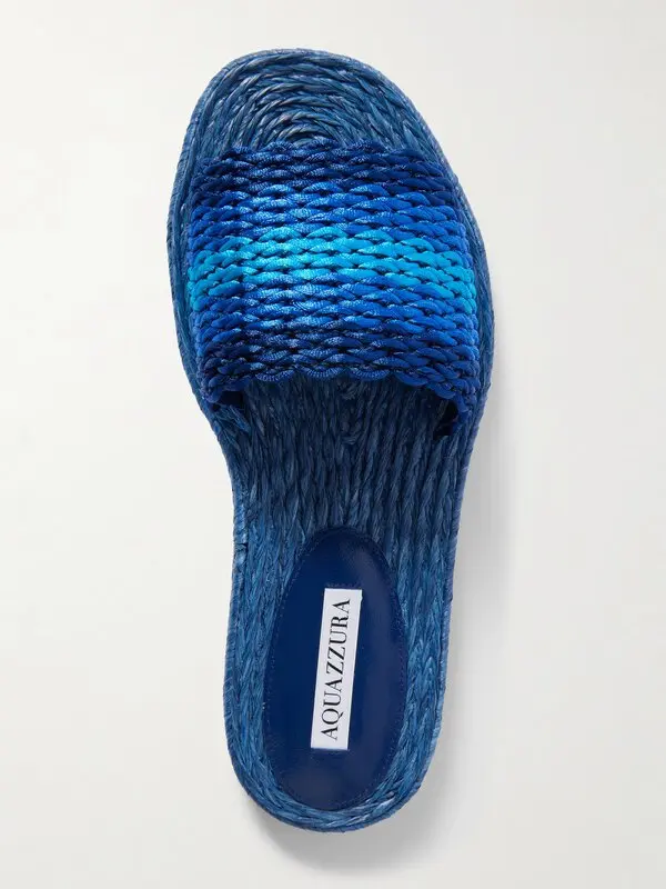 AQUAZZURA Playa Striped Cord Slides