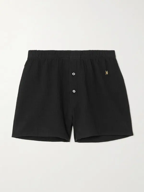 Eterne Jude Cotton-gauze Shorts - Black