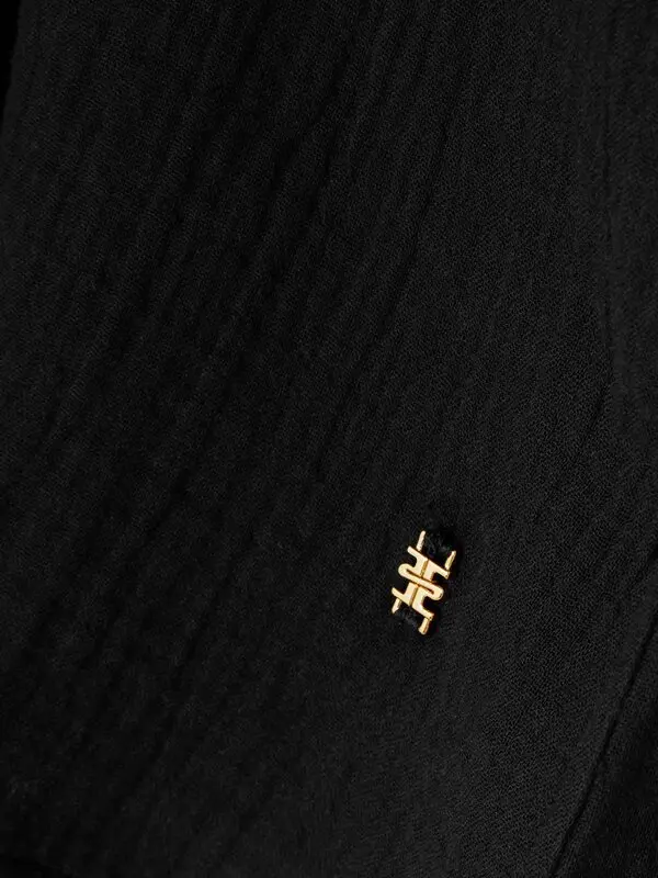 Eterne Constance Embellished Cotton-gauze Shirt - Black