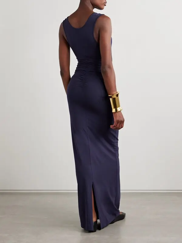 Another Tomorrow Ruched Stretch-jersey Maxi Dress