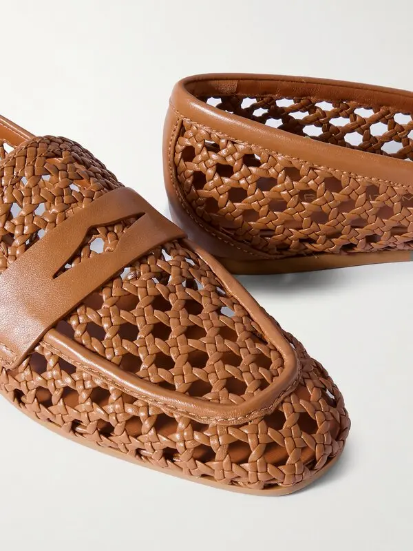 STUART WEITZMAN Thea Woven Leather Loafers