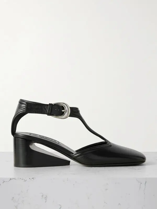 JIL SANDER Leather Mary Jane Pumps
