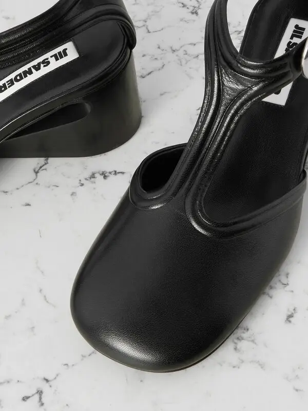 JIL SANDER Leather Mary Jane Pumps