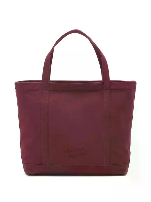 Maison Kitsuné Large Fox Head-embroidered Tote Bag - Red