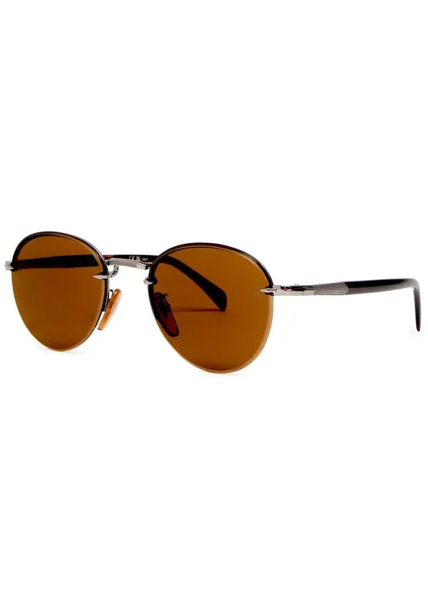 DB EYEWEAR BY DAVID BECKHAM Rimless Round-frame Sunglasses - Brown