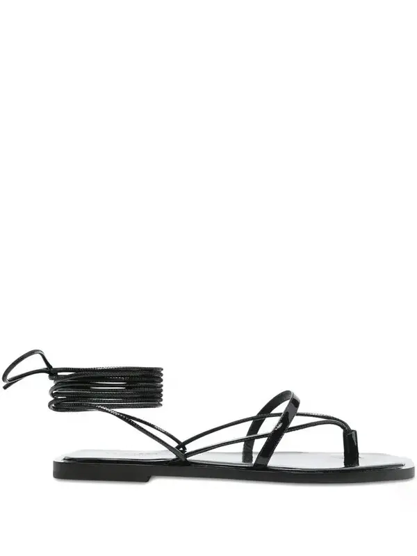 Philosophy Di Lorenzo Serafini Patent-finish Tie-fastening Sandals - Black