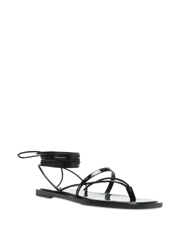 Philosophy Di Lorenzo Serafini Patent-finish Tie-fastening Sandals - Black