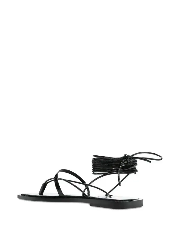 Philosophy Di Lorenzo Serafini Patent-finish Tie-fastening Sandals - Black