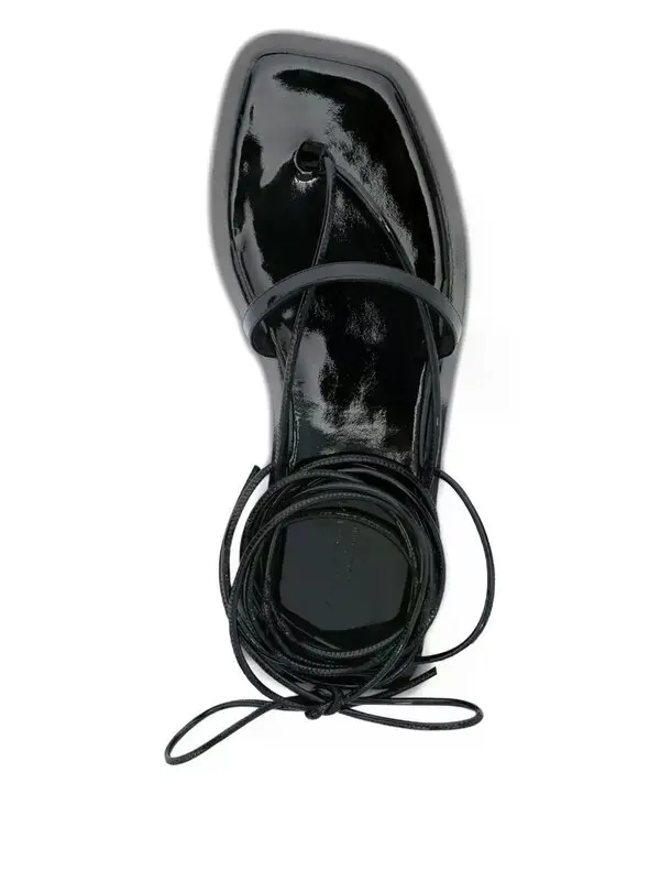 Philosophy Di Lorenzo Serafini Patent-finish Tie-fastening Sandals - Black
