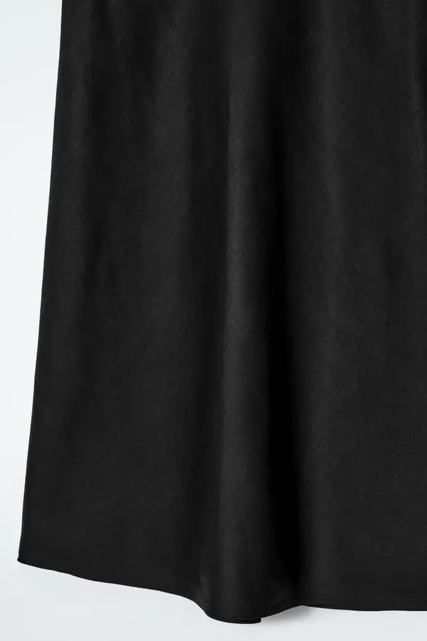 Cos Linen-blend Midi Column Skirt - Black