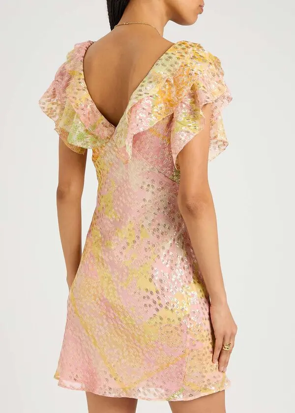 NEVER FULLY DRESSED Tilda Printed Chiffon Mini Dress