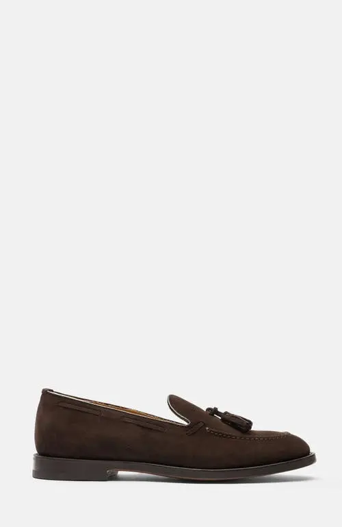 SCAROSSO William Tassel Loafers - Brown - Suede