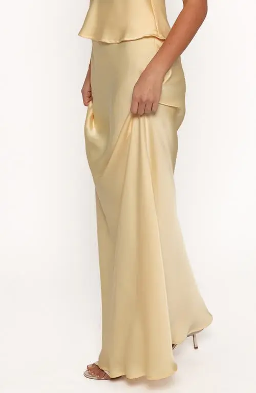 PETAL & PUP Velman Satin Maxi Skirt - Lemon