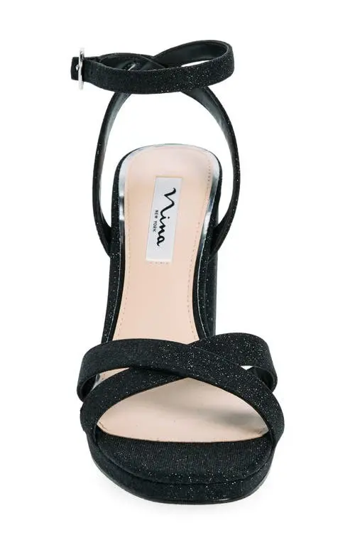 Nina Sheila Ankle Strap Platform Sandal - Black Fantasy Net